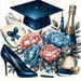 Blue Graduation Clipart Bundle, Transparent Graduation Image, Luxurious ...