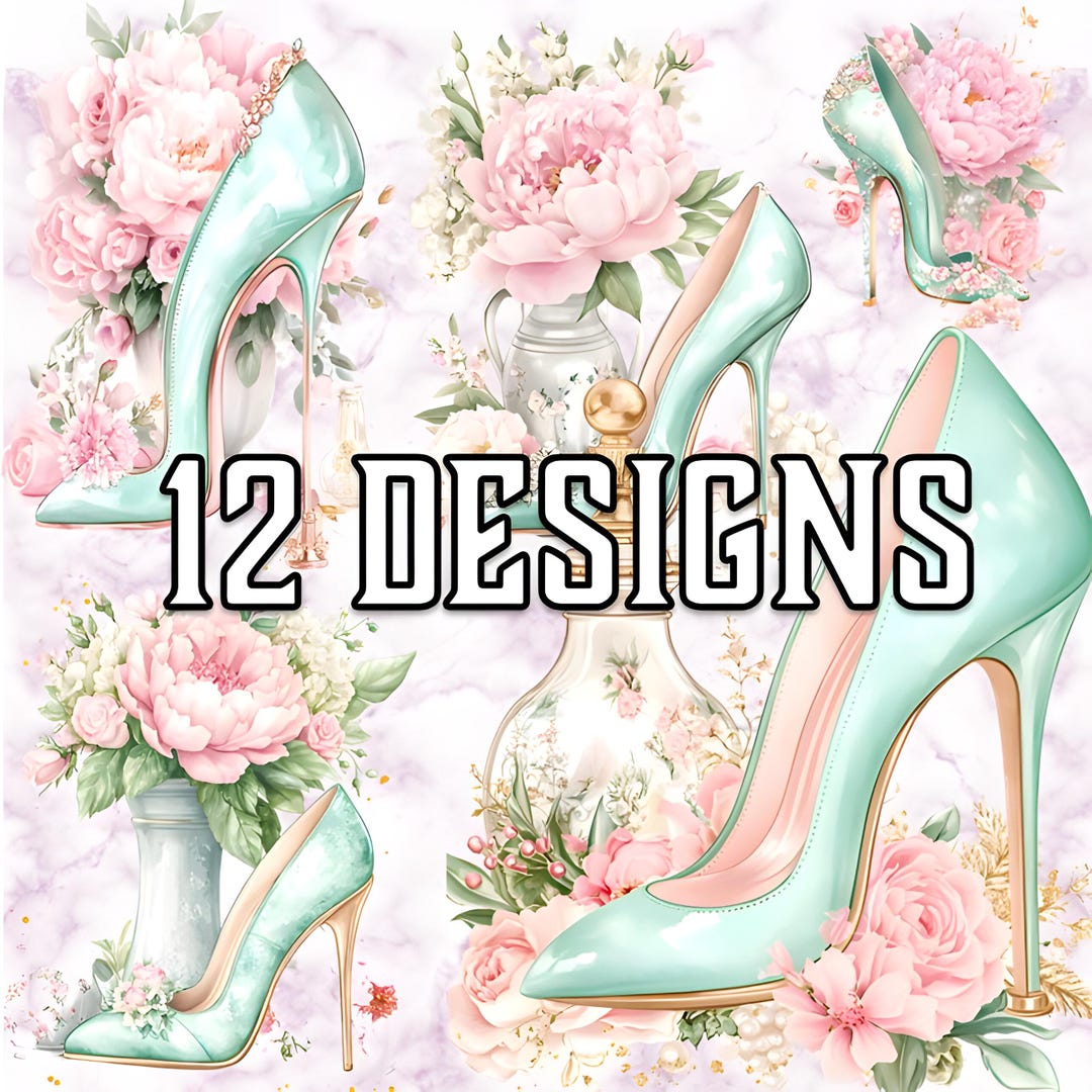 Watercolor High Heel Clipart: Floral Glam Shoes (digital Download) - Etsy
