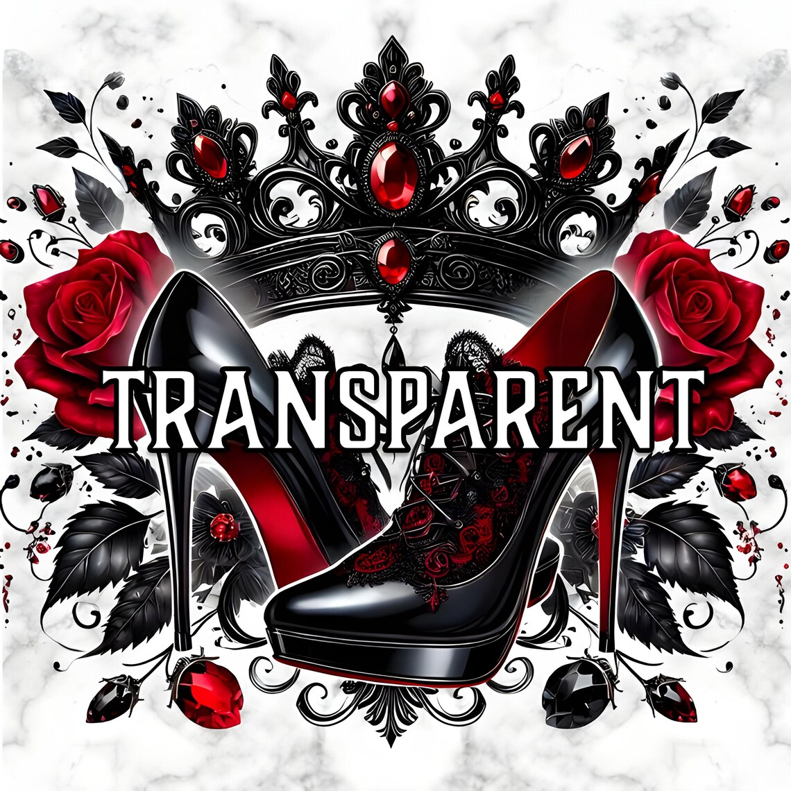 Gothic Glam High Heel Clipart: Dark Red Roses (digital Download) - Etsy