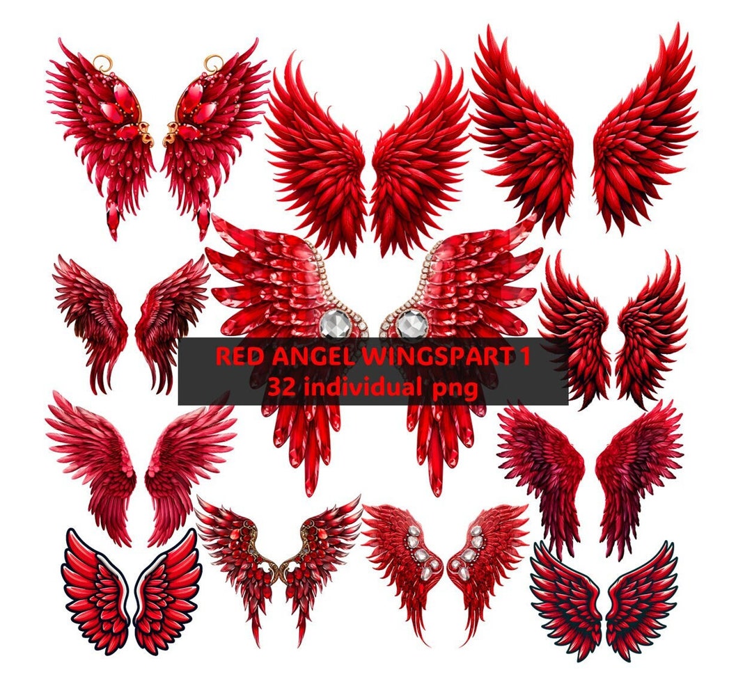 Red Wings Clipart,part1, 32 Transparent Png,wings Png, Angel Wings ...