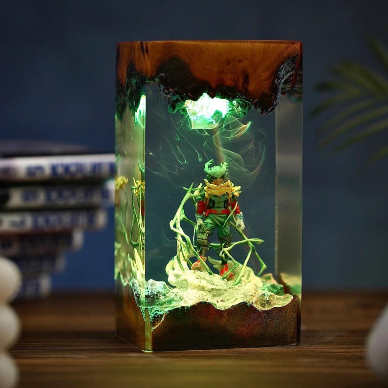 Deku Evolution Resin Lamp | Izuku Midoriya Anime Light | MHA LED ...