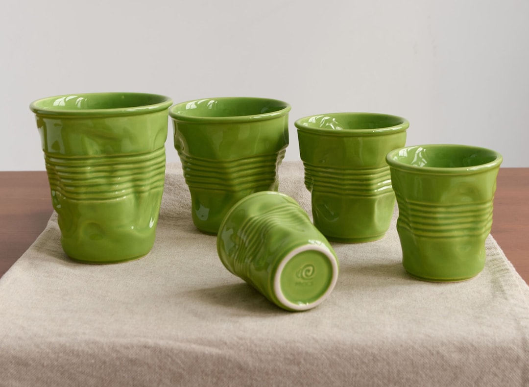 Handmade Crumpled Ceramic Coffee Mug, Pottery Cappuccino Cup - Etsy