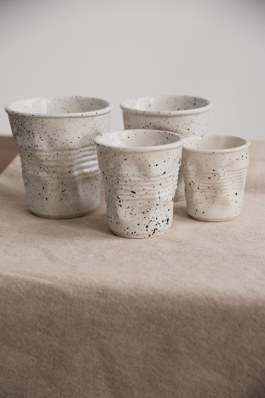White Speckled Ceramic Mug: Handmade Dotted Cup and Artisanal ...