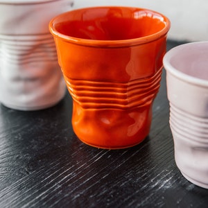 Crumpled Ceramic Coffee Mug, Handmade Pottery Mug, Espresso/iced Coffee ...