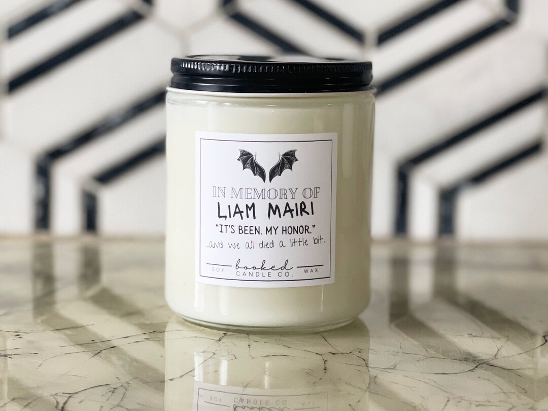 RIP Liam - Book Candles, Fiction Candles, Gift, Homemade Candles Soy ...