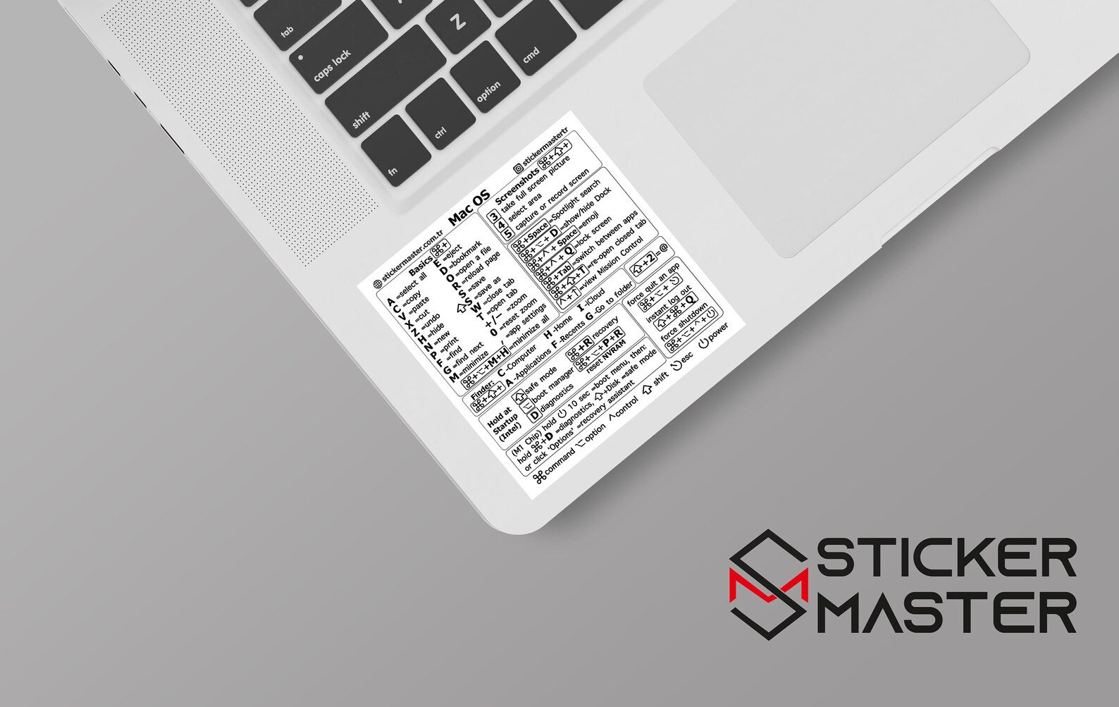 Mac OS MacBook Air Pro Decal Sticker Cheat Sheet Keyboard Shortcuts ...