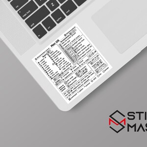 Mac OS MacBook Air Pro Decal Sticker Cheat Sheet Keyboard Shortcuts ...