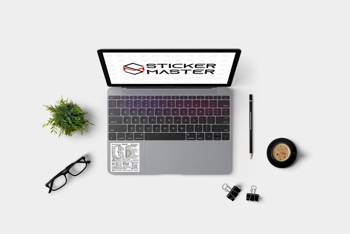 Mac OS MacBook Air Pro Decal Sticker Cheat Sheet Keyboard Shortcuts ...