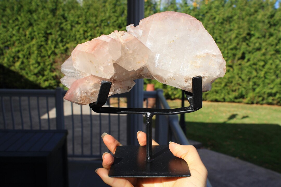 RARE Pink Lithium Cluster on Stand From Brazil | Pink Lithium With ...