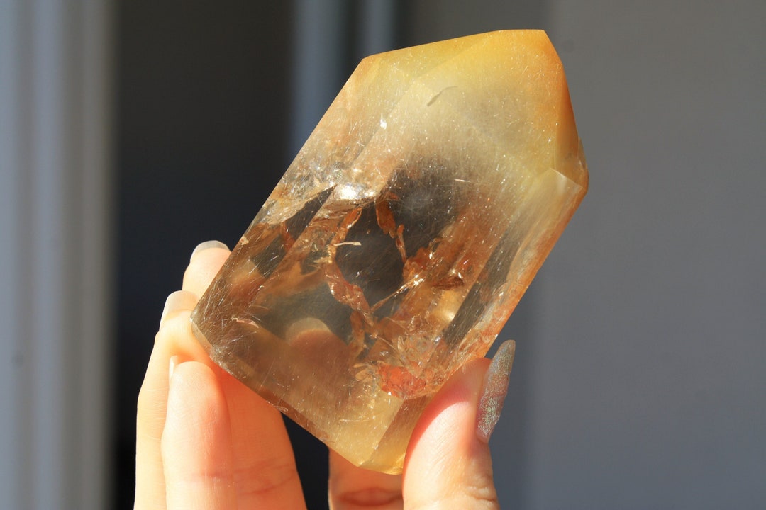 Rare Yellow Actinolite Tower | Actinolite | Yellow Amphibole | Yellow ...