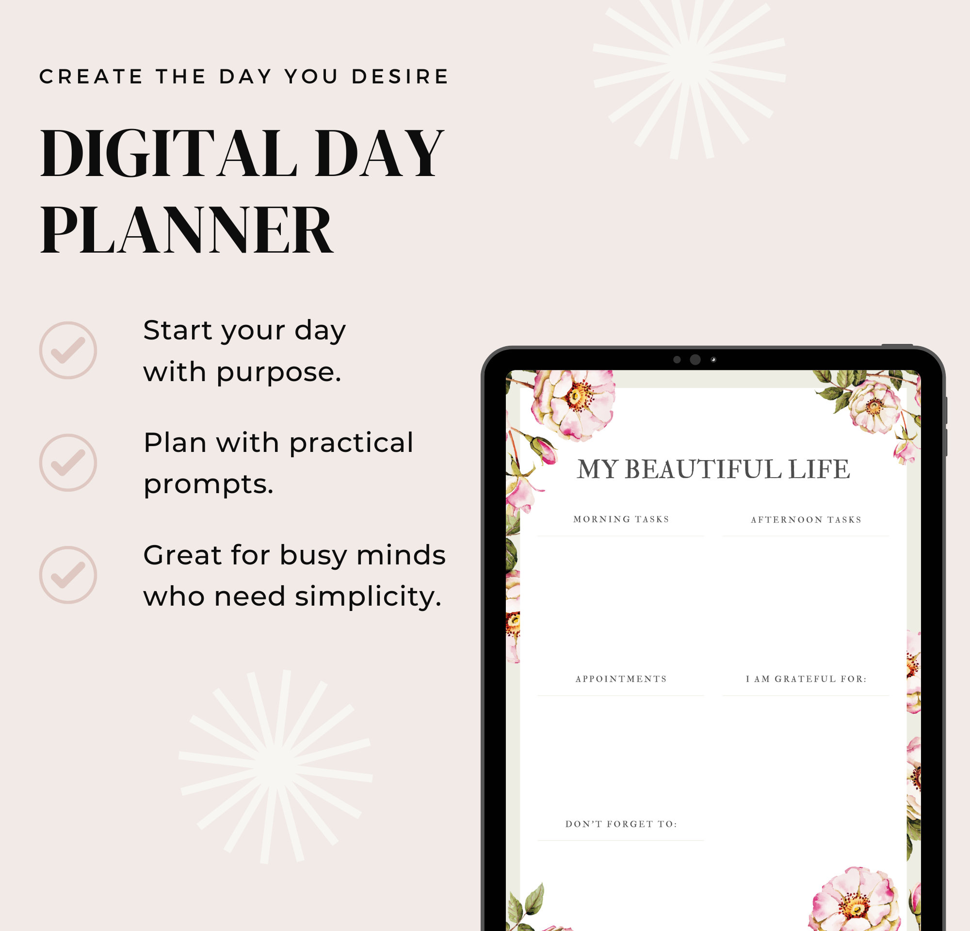 Colorful Digital Day Planner Instant Download for ADHD & Gratitude ...