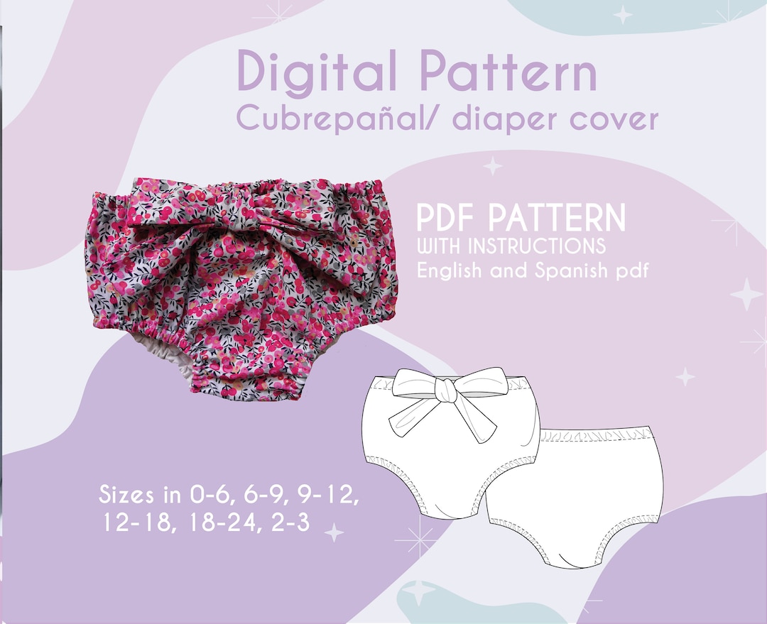 Bloomers PDF Pattern & Tutorial, Baby Bloomers Sewing Pattern, Diaper ...