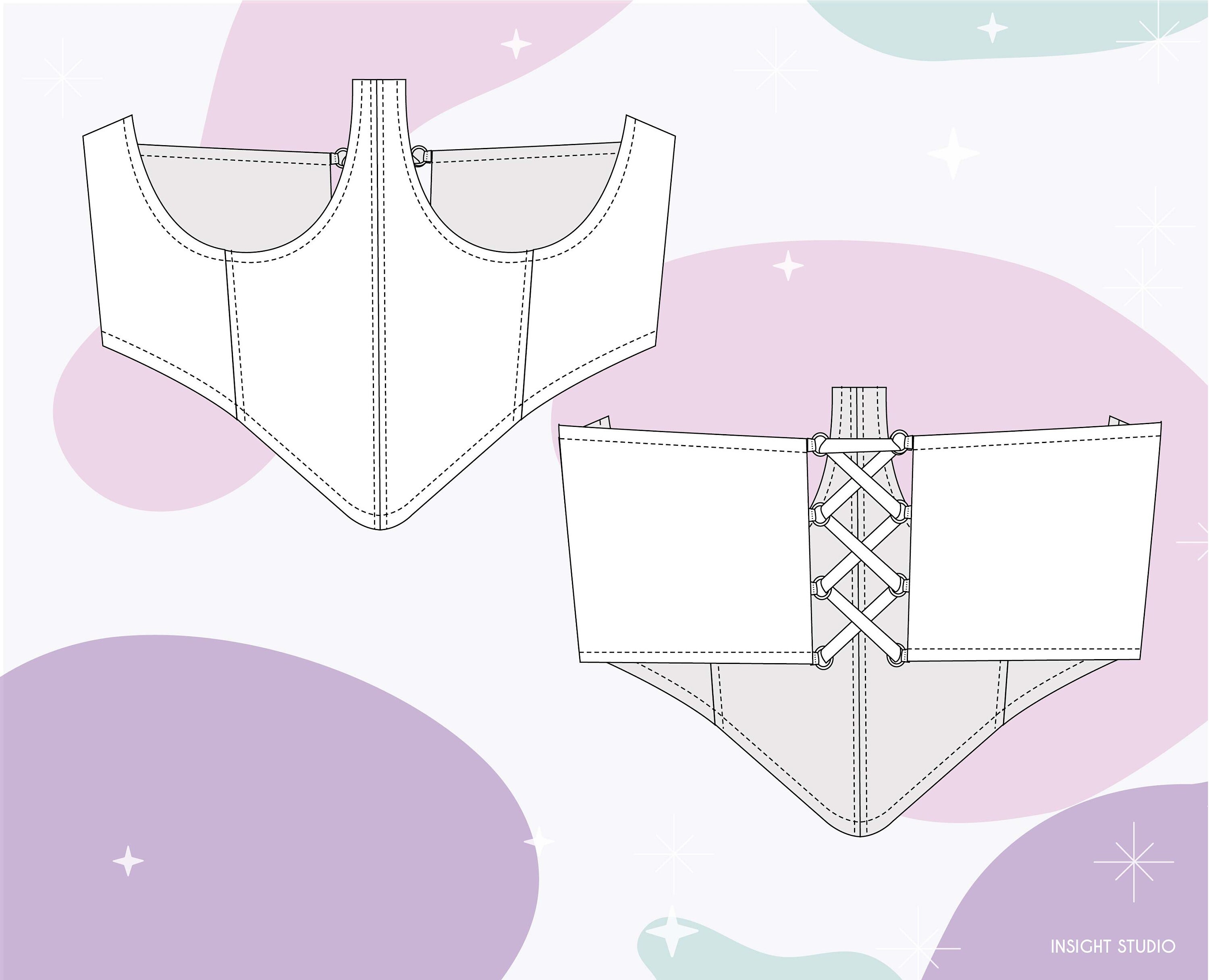 Corset Top Sewing Pattern Instant Download Underbust Corset | Etsy