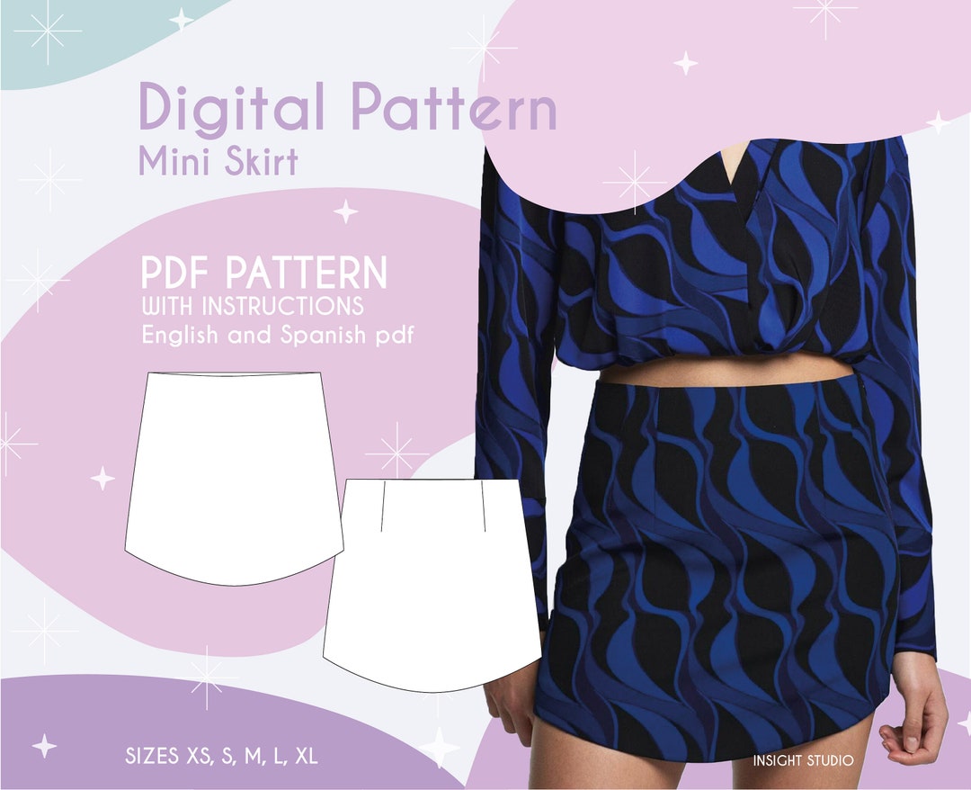 Sewing Pattern, Skirt Pattern, Womens Skirt, Sewing Patterns, Mini ...