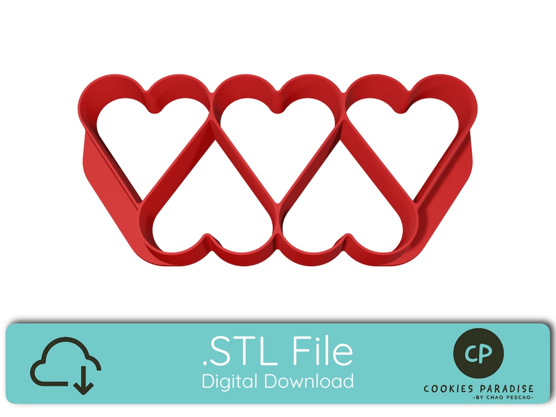 Hearts Multi Cutter, Cookie Cutter - STL FILE - Etsy