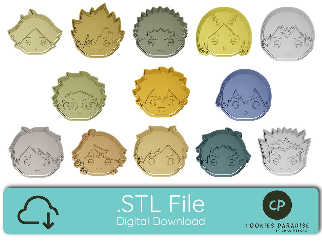 Anime Theme Collection, Cookie Cutter - STL FILE - Etsy