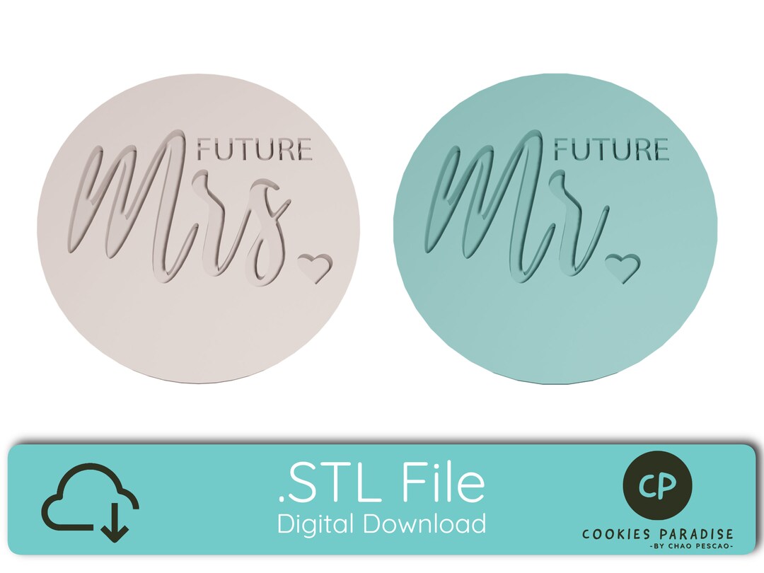 Future Mrs & Mr Stamps Set, Cookie Cutter - STL FILE - Etsy