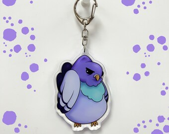 Hatogotchi Shaker Charm 3 Acrylic Front Side Epoxy Pigeon Keychain Bag ...