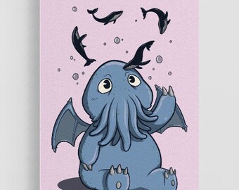 A4 Cutethulhu Print Super Cute Cthulhu Print Cute Space - Etsy