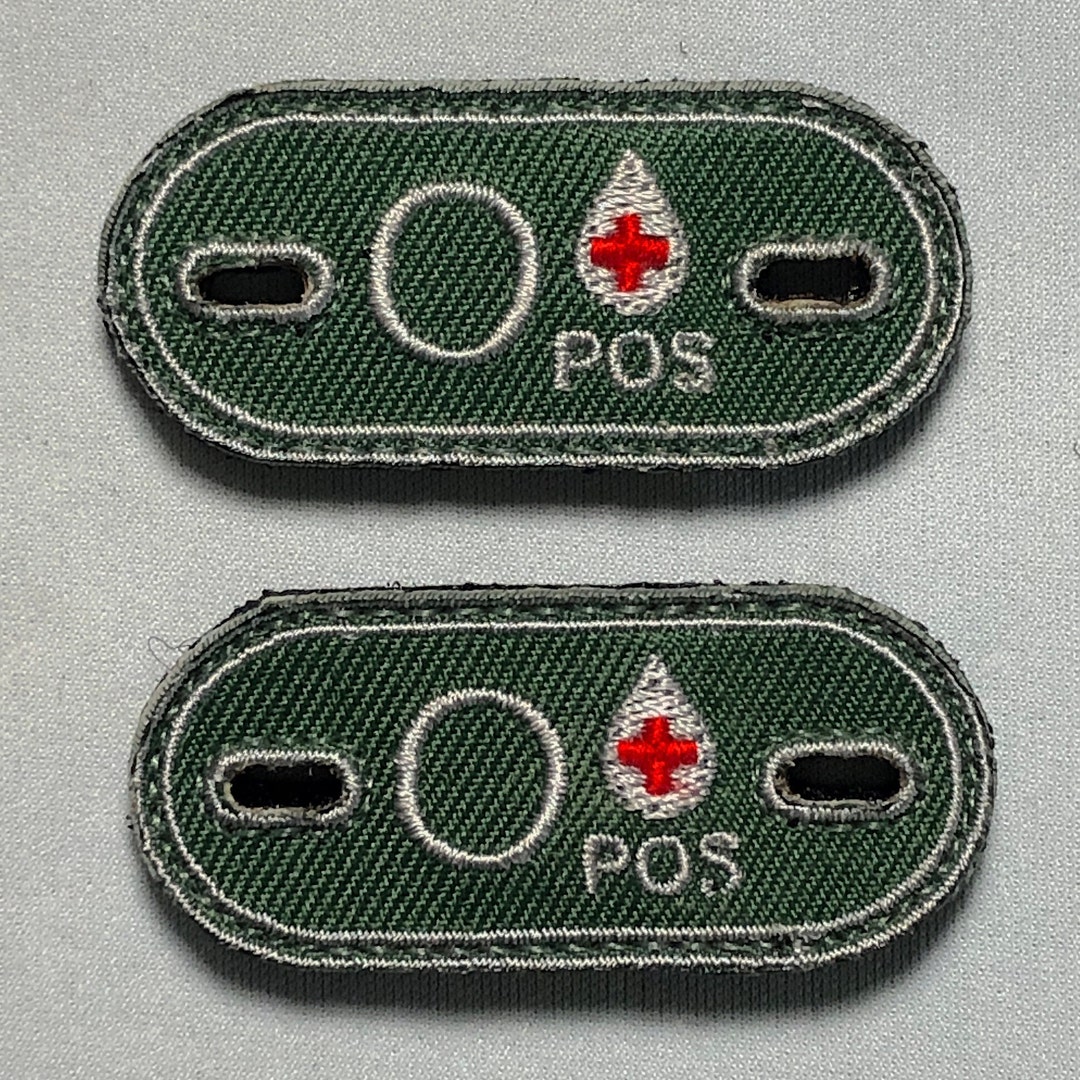 Lot of 2 Patches Shoelaces NULL O Blood Type Group Tab Patch Morale ...