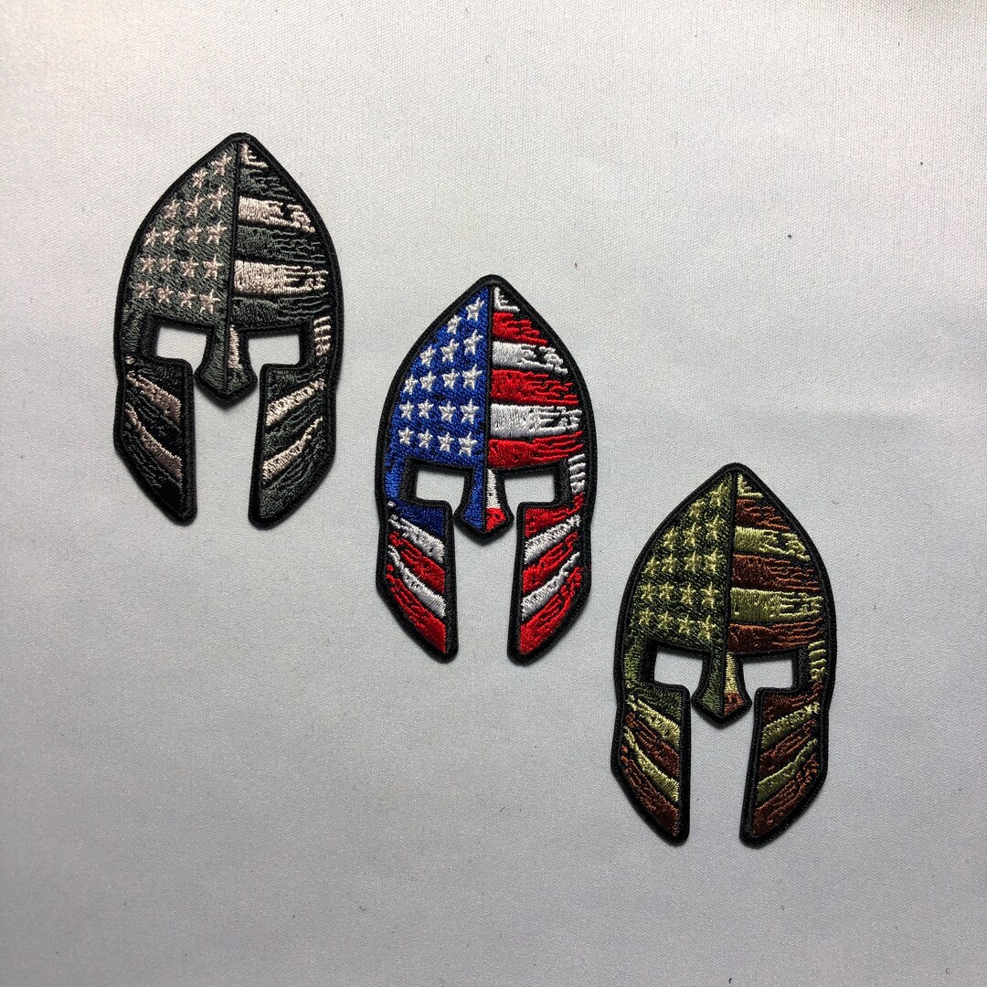 SPARTAN HELMET USA Patch Morale Tactical Military Deus Army Sparta ...