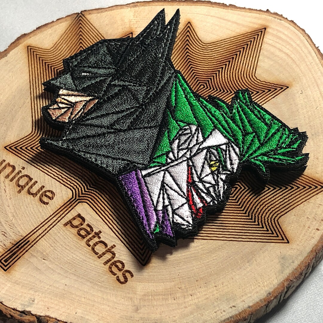 ORIGAMI Joker Mashup Embroidery Patch Morale Comics Hook Loop Villain ...