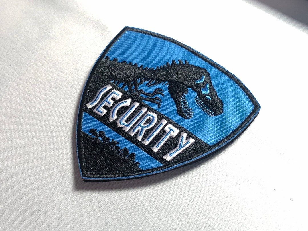 SECURITY JURASSIC Patch Morale Dinosaur Island Theme Park Movie Tyrannosaurus, Pterosaur Prop ...