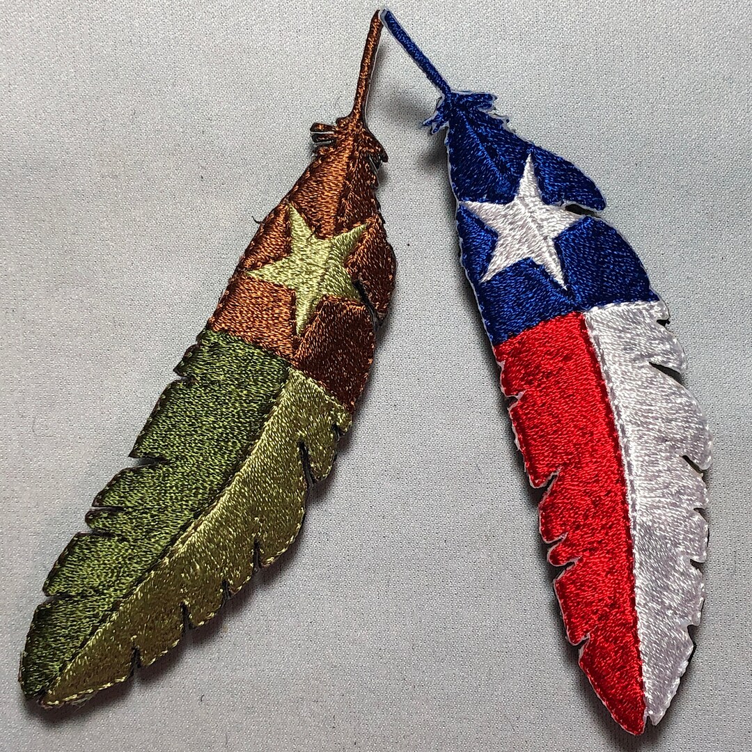 TEXAS Lone State FEATHER QUILL Native American Flag Tactical Patch ...