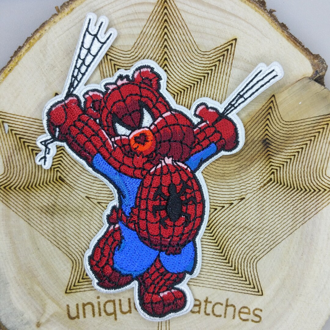 SPIDER BEAR Mashup Embroidery Patch Morale Comics Hook Loop Stan Lee ...