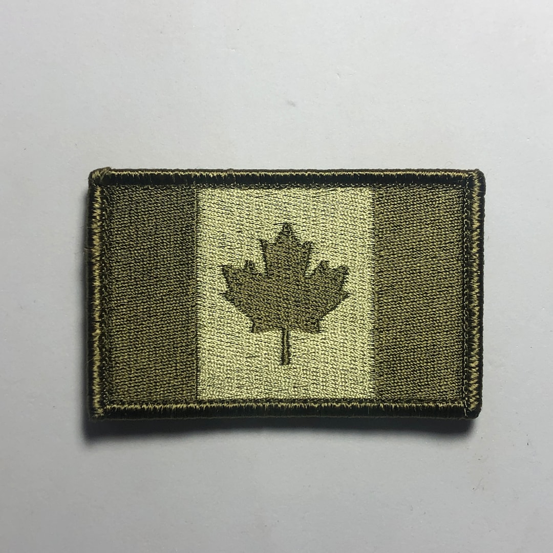 GREEN SUBDUED Canadian Flag Punisher Pattern Maple Leaf Tactical Patch Morale Army Vest Shoulder ...
