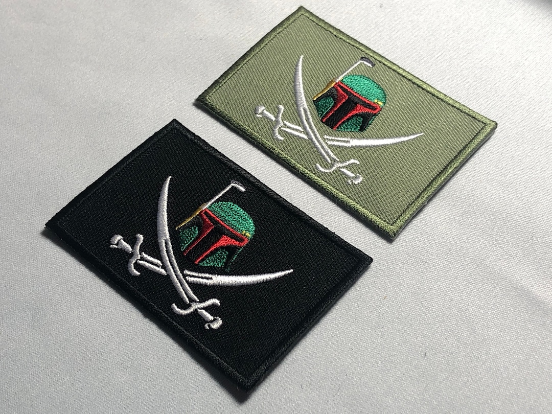 BOBA FETT Jolly Roger Flag Embroidery Patch Morale Hunter Star Card ...