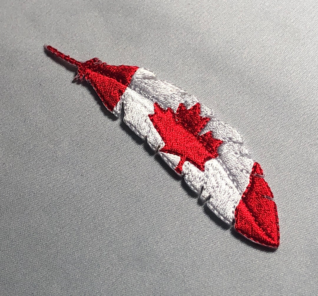 FEATHER QUILL Native American Canadian Flag Maple Leaf Tactical Patch ...