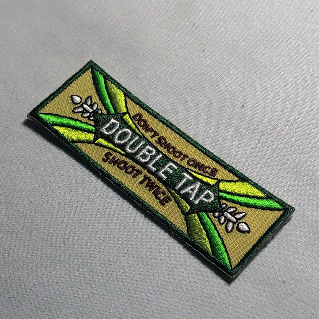 Double Tap Embroidered Tactical Patch Morale Chewing Gum Meme Army ...