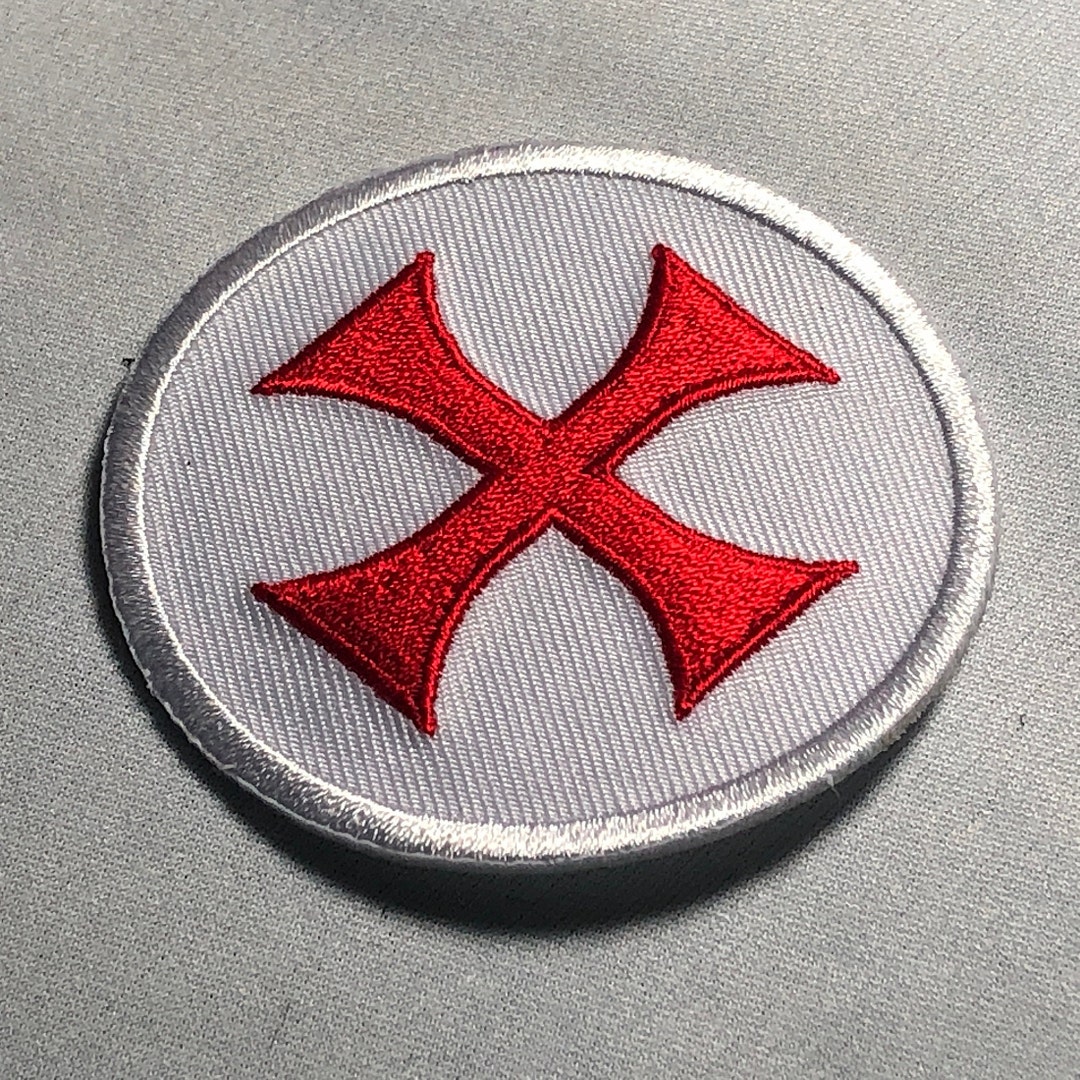 KNIGHTS TEMPLAR CROSS Battle Flag Small Patch Morale Tactical Deus Vult Army Church Christian ...