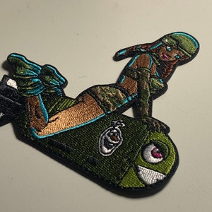 Princess Anna Sexy Girl Riding Bomb Pinup Bomber Embroidery Army Patch ...