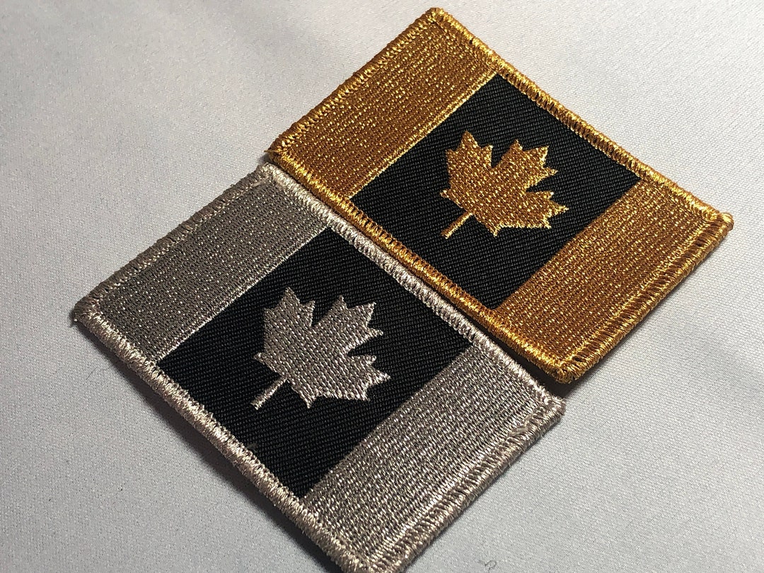 GOLD or SILVER METALIC Canadian Flag Punisher Pattern Maple Leaf ...