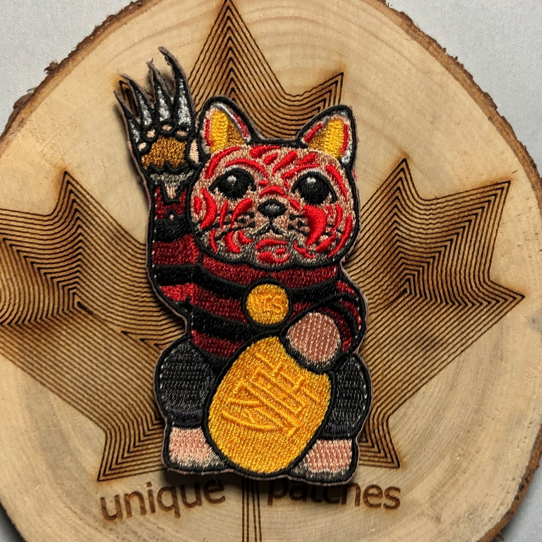 FREDDY KRUEGER Lucky Cat Maneki Neko Mashup Embroidery Patch Morale ...
