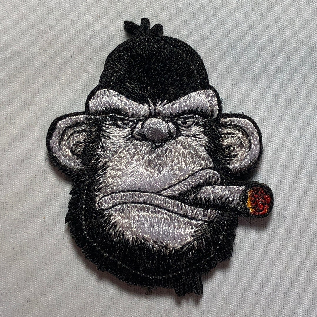 APE SMOKING CIGAR Patch Morale Embroidery Monkey Vietnam Helmet Ace ...