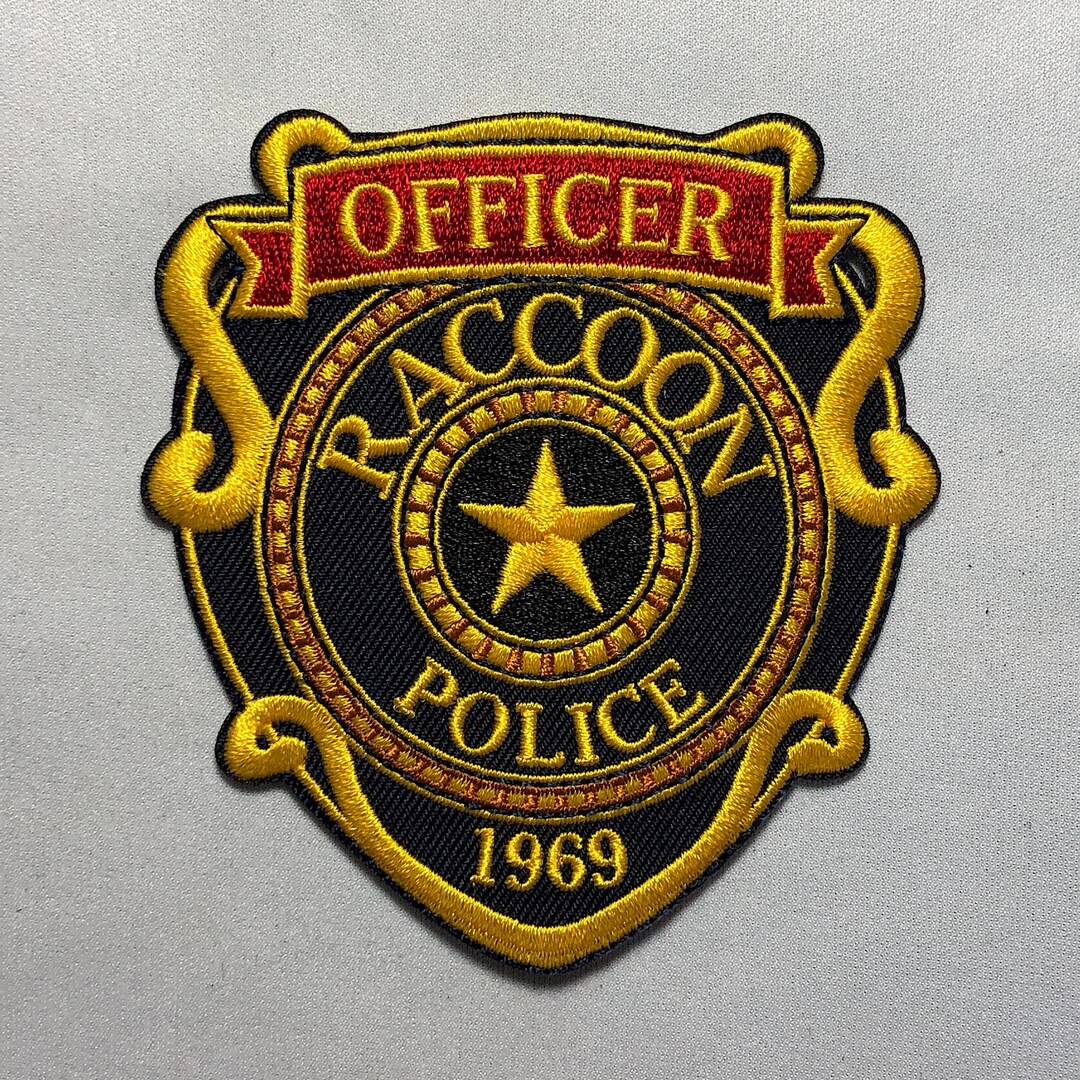 Officer RACCOON POLICE BADGE Blue or Black Patch Morale Embroidery ...