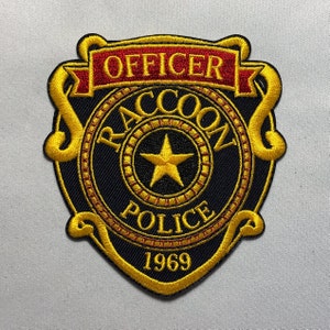 Officer RACCOON POLICE BADGE Blue or Black Patch Morale Embroidery ...
