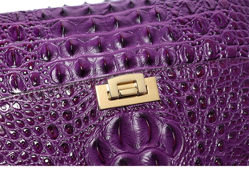 Crocodile Embossed Handbag Luxury Genuine Leather Shoulder Bag for ...