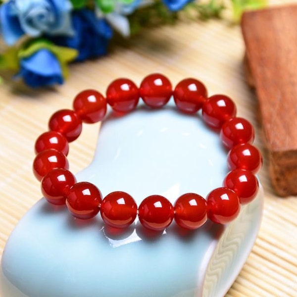 Red Beaded Bracelet - Etsy