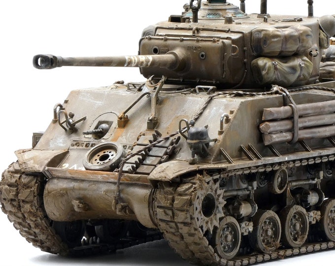 SHERMAN fury M4A3E8 Tank 1:35 Pro-built Scale Model - Etsy