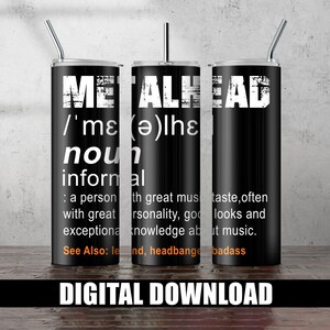 Metalhead Definition Tumbler Wrap: Funny Gift (digital Download) - Etsy