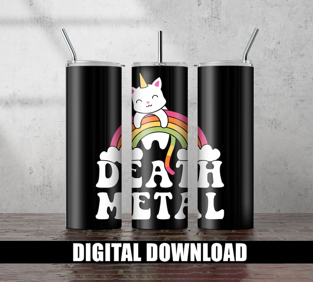 Death Metal Rainbow Tumbler Wrap, 20 Oz Skinny Tumbler Sublimation ...