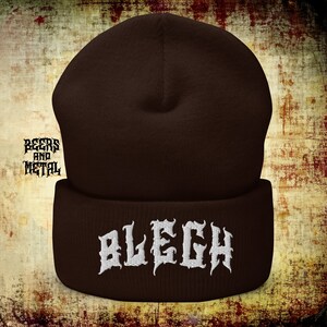Blegh Beanie, Gifts for Metalheads, Blegh Hat, Death Metal Gift, Heavy ...