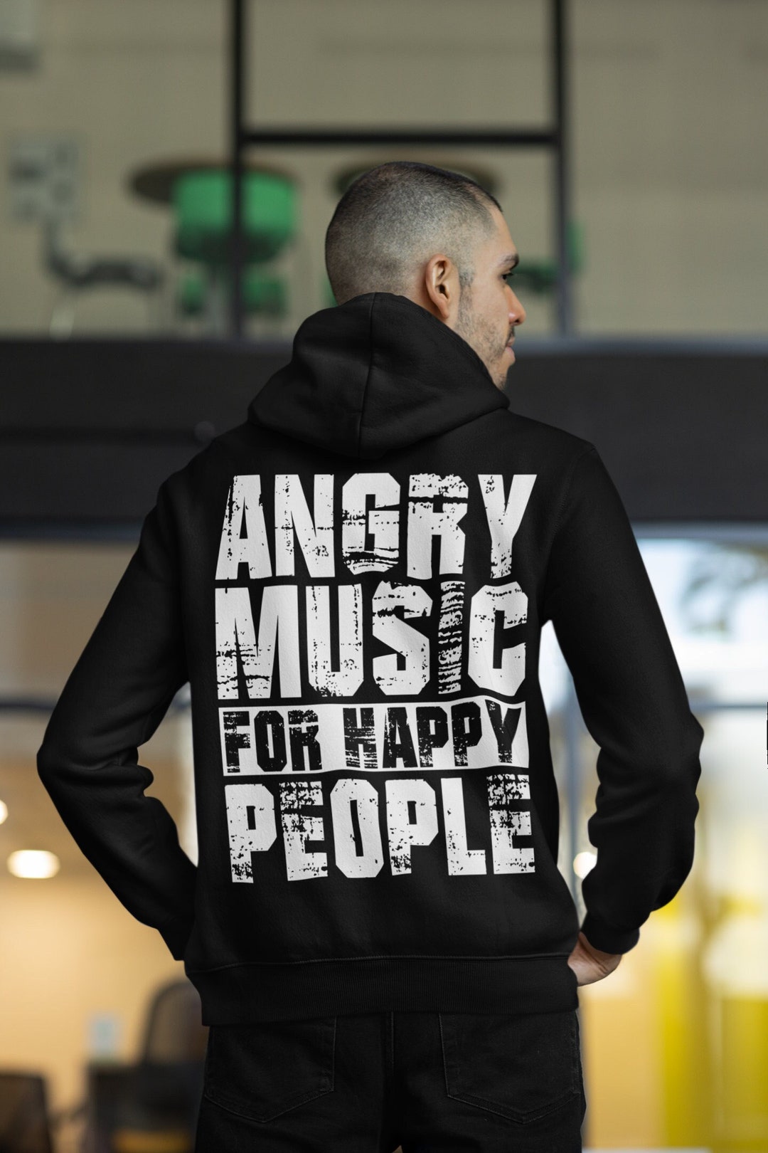 Funny Heavy Metal Hoodie: Angry Music for Happy People - Etsy