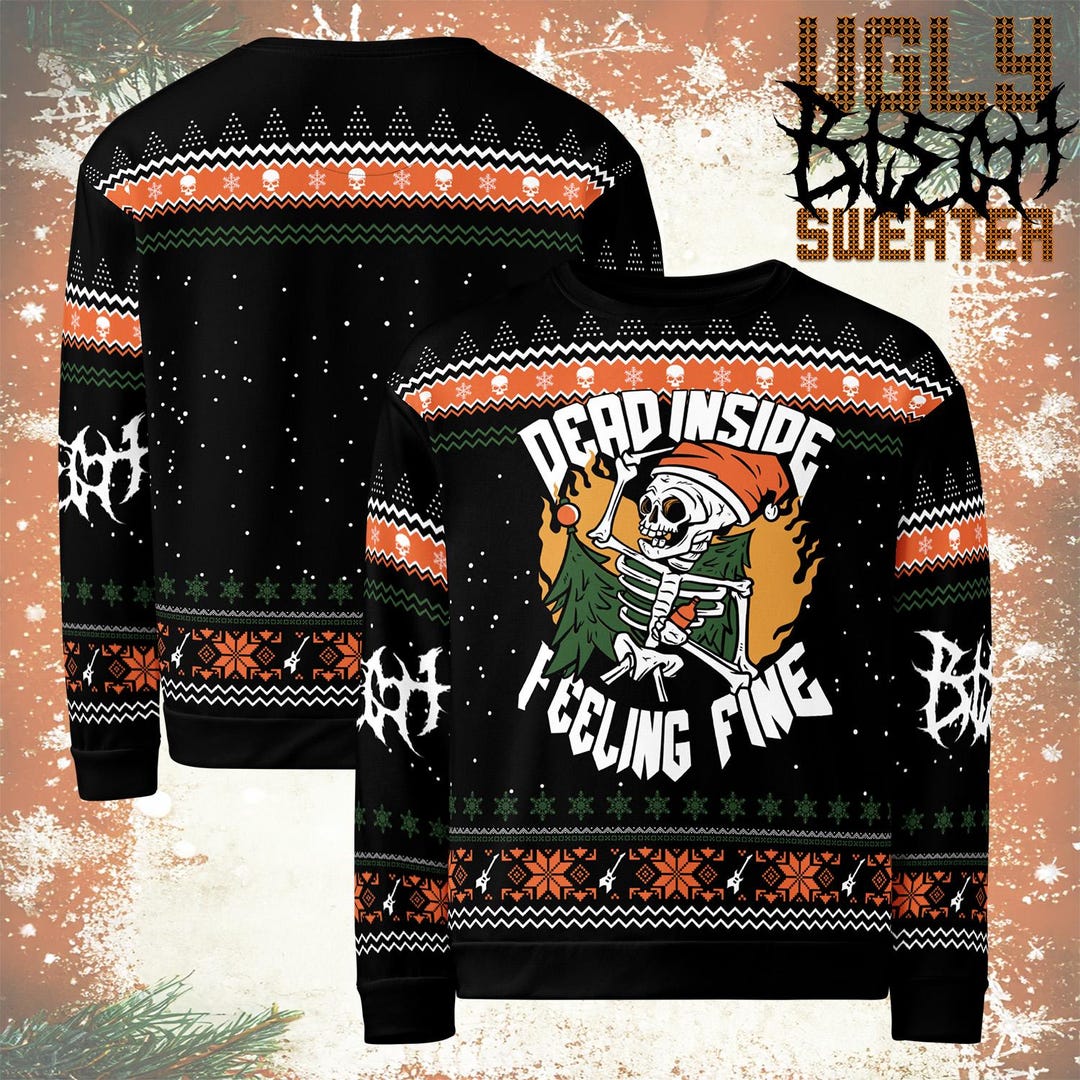 Drinking Ugly Christmas Sweater, Funny Skeleton Christmas Sweater ...