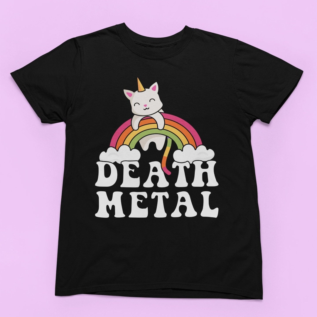 Death Metal Shirt Death Metal Kitty Shirt Womens Funny Heavy Metal ...