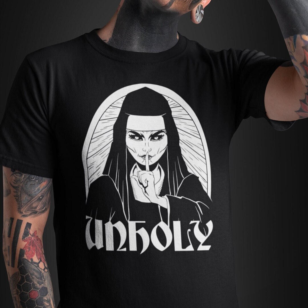 Satanic Nun T-shirt: Unholy Gothic Clothing, Gift for Goth Emo - Etsy